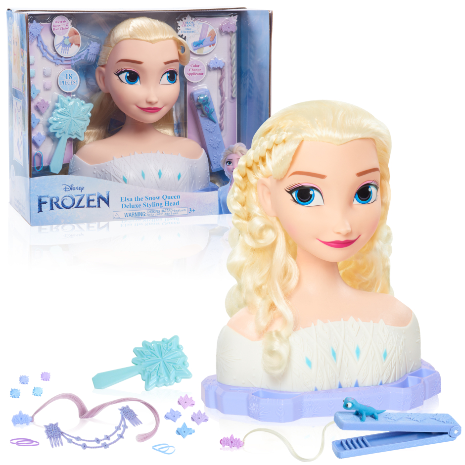Disney’s Frozen 2 Deluxe Elsa the Snow Queen Styling Head, 17-pieces ...