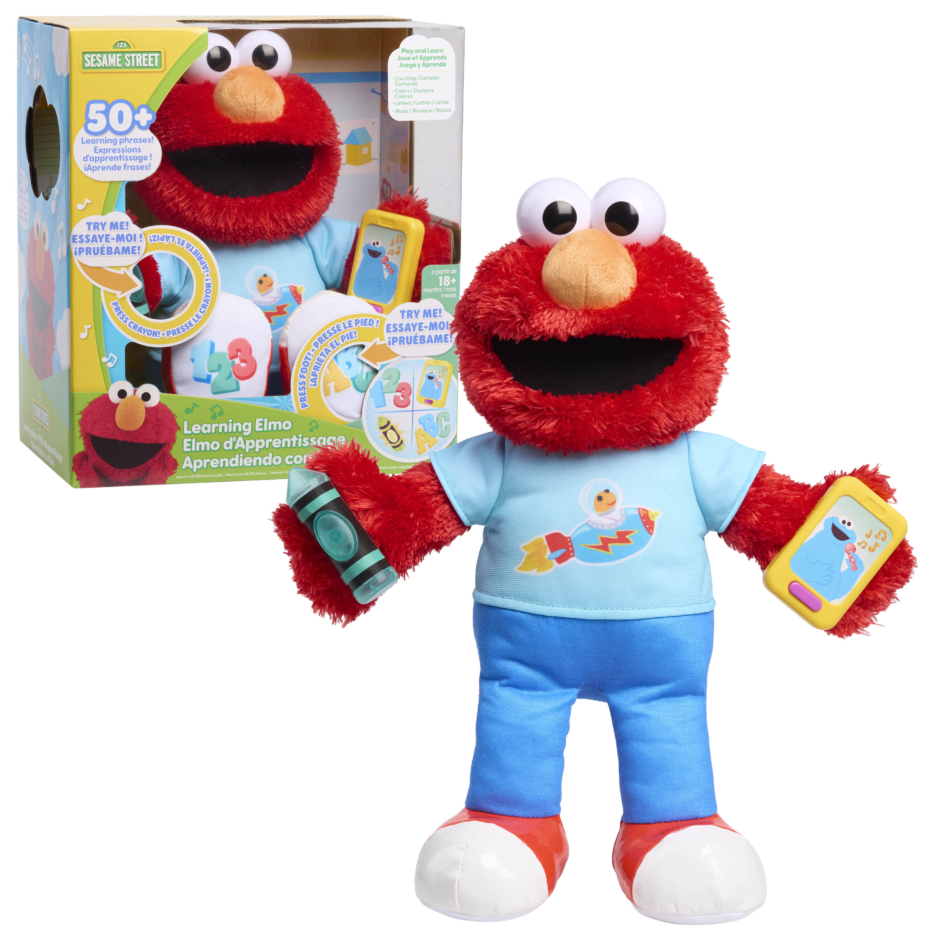 Sesame Street Plush Learning Elmo - Just Play | Toys for Kids of All Ages